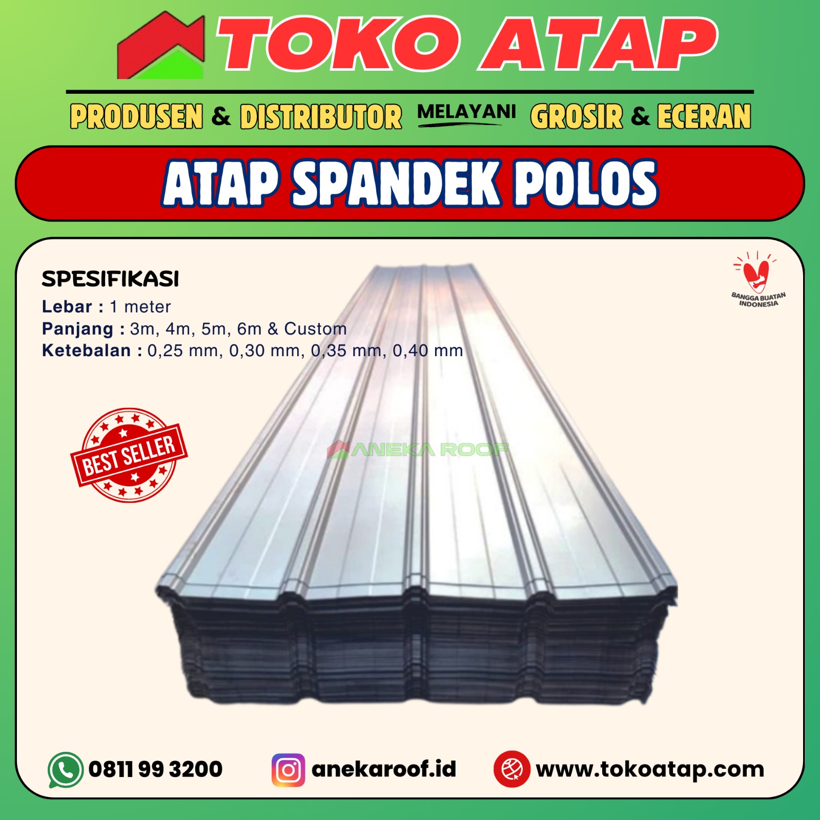 ATAP SPANDEK POLOS